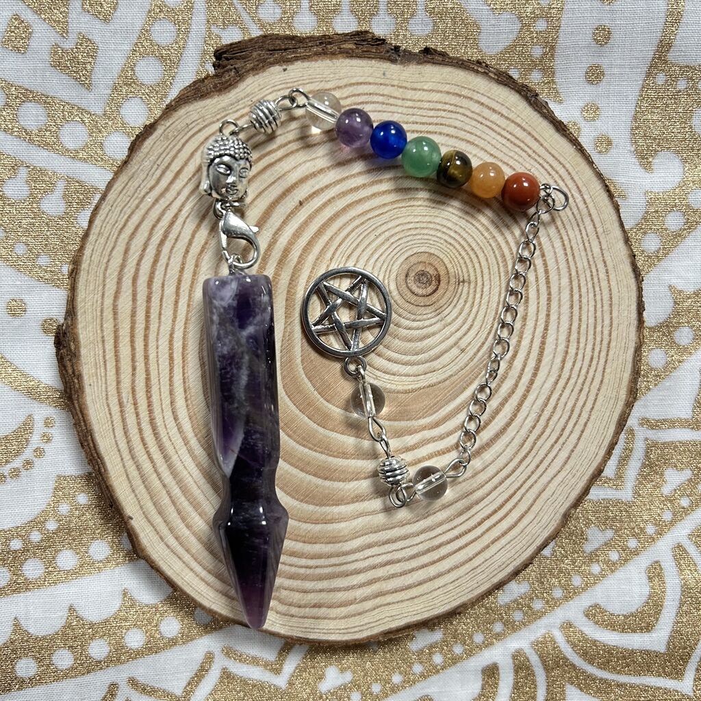 Pendulum Amethyst Buddha Chakra Triple Moon | Buy Online in Ireland ...