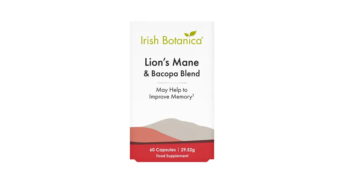 Irish Botanica Lions Mane Mushroom with Bacopa Capsules | Buy Online in ...