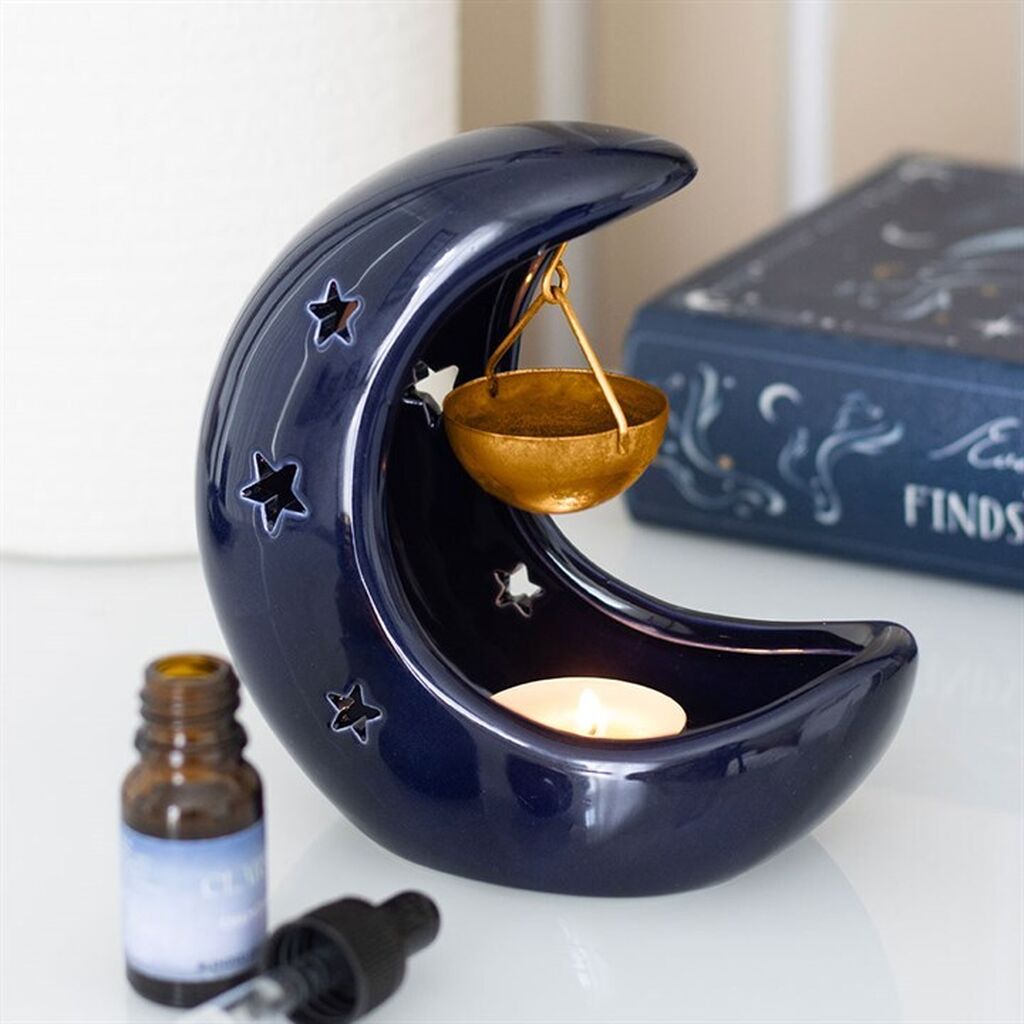 Oil Burner Blue Crescent Moon | Buy Online in Ireland | Natural Health ...