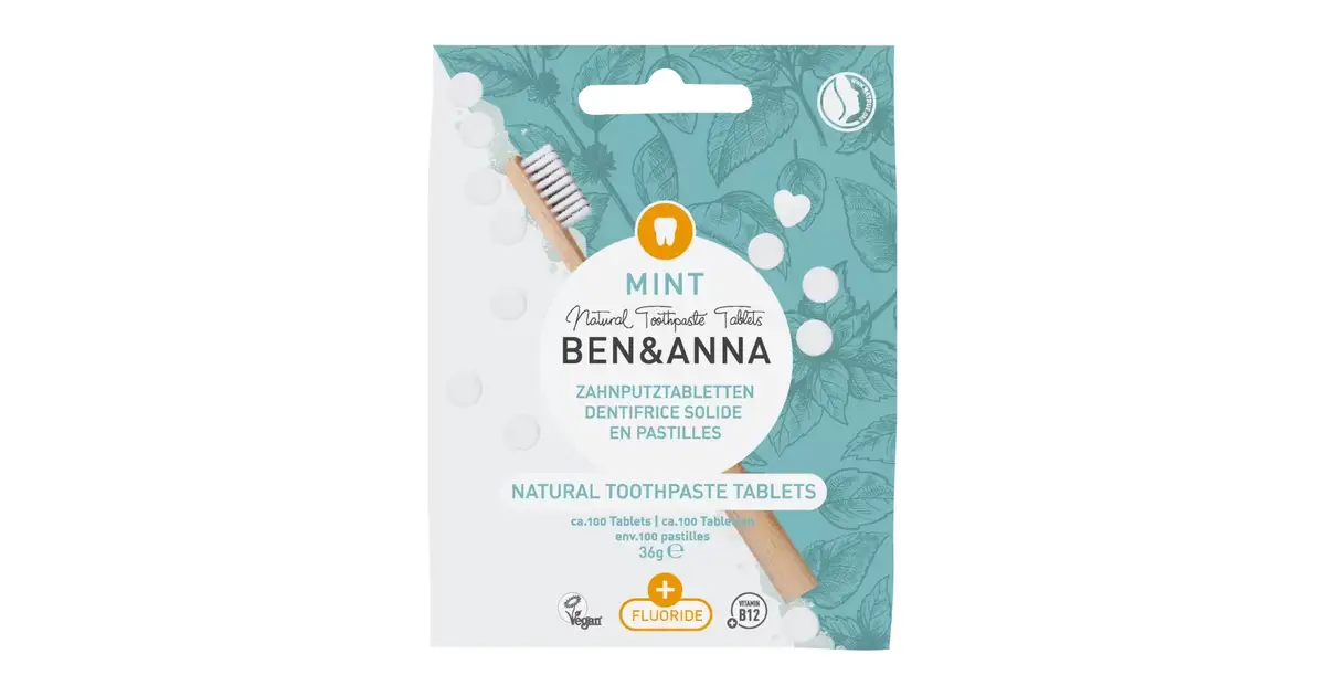 Ben & Anna Mint Toothpaste Tablets with Fluoride | Buy Online in ...